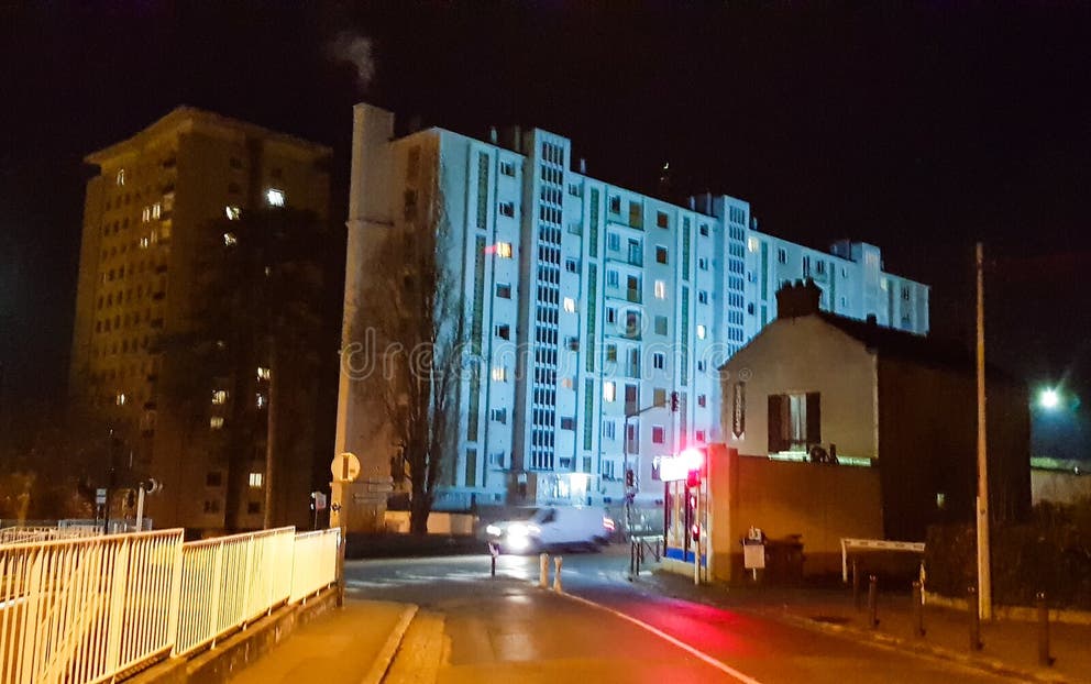 Town view at night stock image. Image of view, light - 142735511