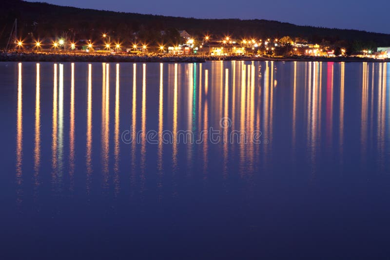 Town view at night stock image. Image of blue, outdoors - 23970177