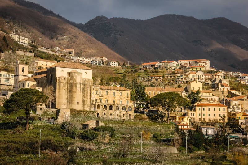 Town View. Scala. Campania. Italy Stock Image - Image of cliffs, garden ...