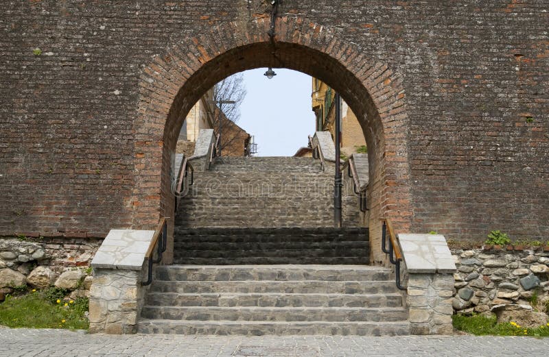 Town Wall Entrance in Sibiu Stock Photo - Image of grass, wall: 14289610