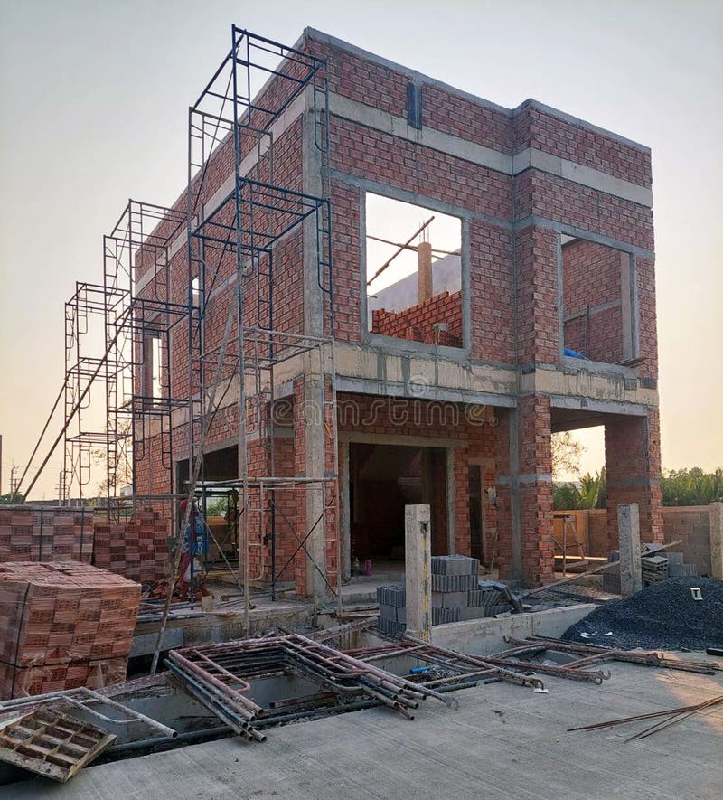 Townhome are Under Construction in Thailand, Modern House Design. Stock ...
