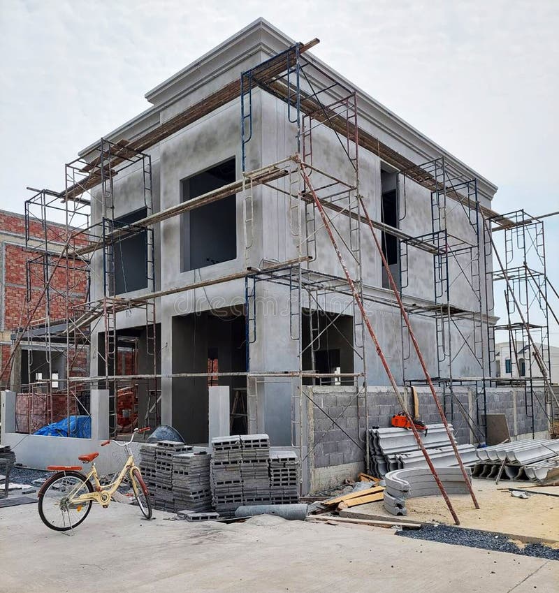 Townhome are Under Construction in Thailand, Modern House Design. Stock ...