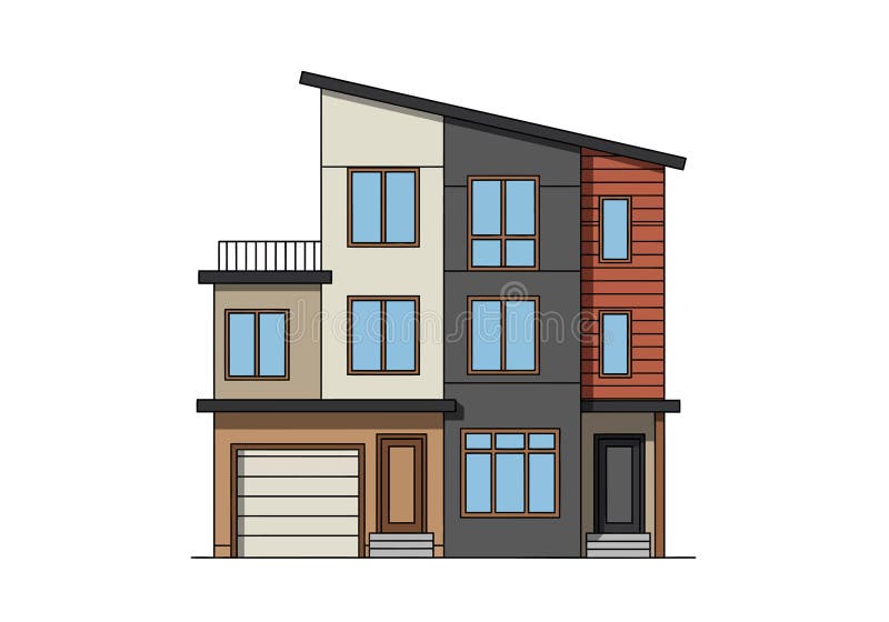 Townhouse clip art stock illustration. Illustration of estate - 370037110