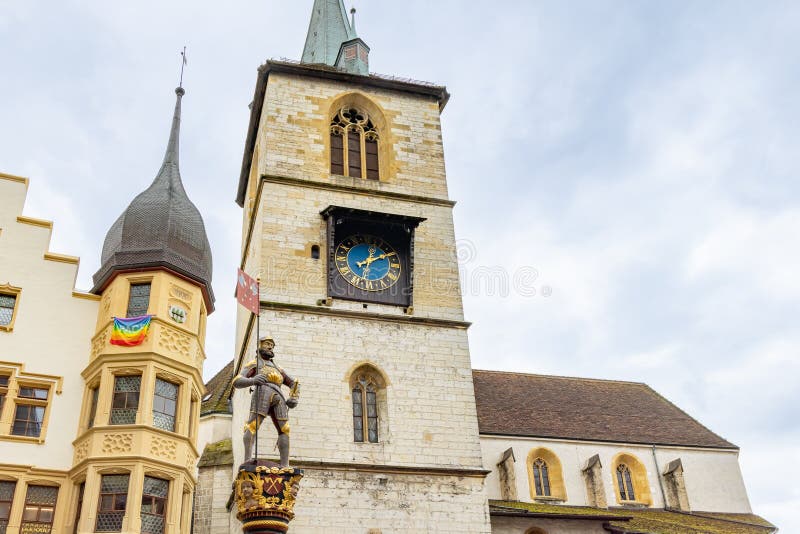 Townscape of Biel Bienne in Switzerland Editorial Photography - Image ...