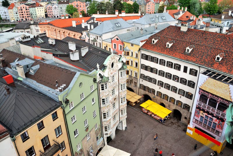 Townscape of Innsbruck stock photo. Image of town, hillside - 36307386