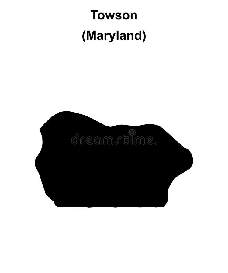Towson outline map stock vector. Illustration of contour - 357338342