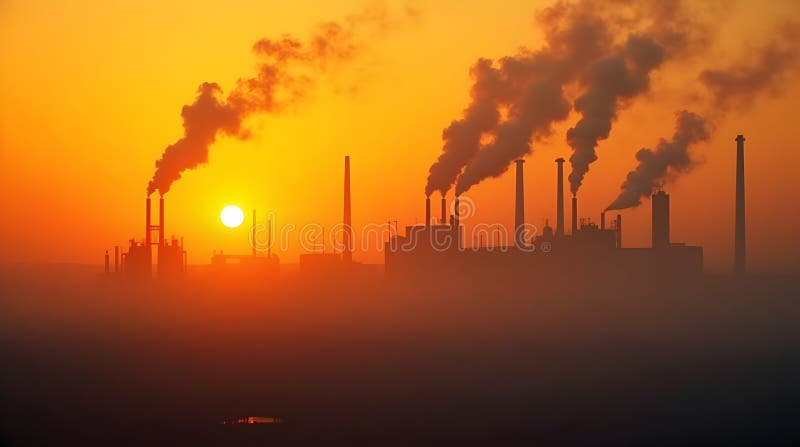 Toxic Air Pollution with Dense Industrial Smog and Particles Engulfing ...