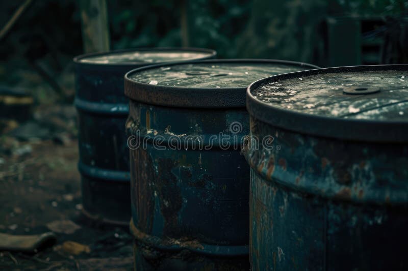 Toxic Barrel Warning: Environmental Emergency. Stock Illustration ...