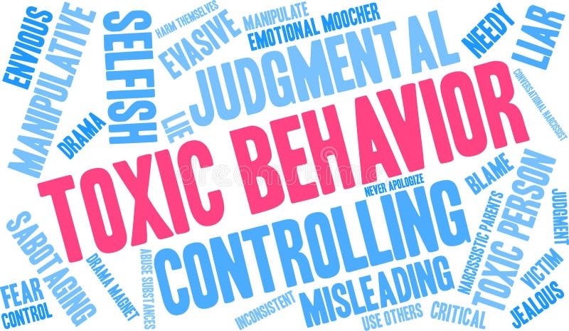 Toxic Behavior Word Cloud stock illustration. Illustration of magnet ...