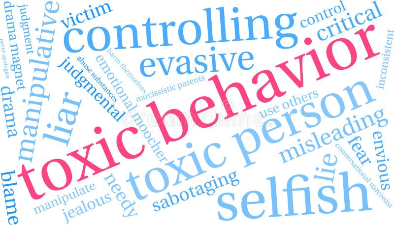 Toxic Behavior Word Cloud stock illustration. Illustration of parents ...