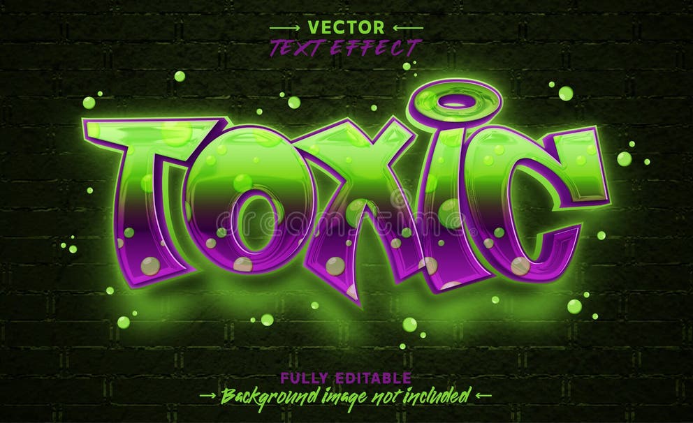 Toxic 3D Graffiti Style Editable Text Effect Template Stock Vector ...