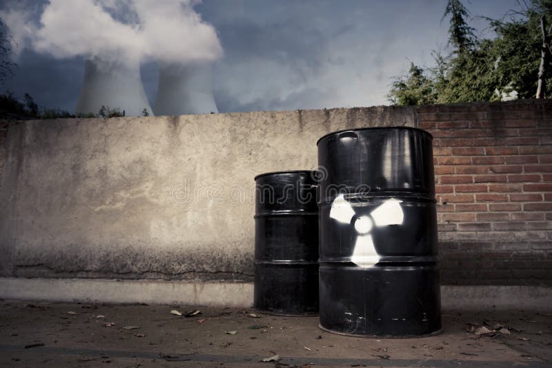 Toxic Drum Barrels Outside Nuclear Plant Stock Image - Image of drum ...