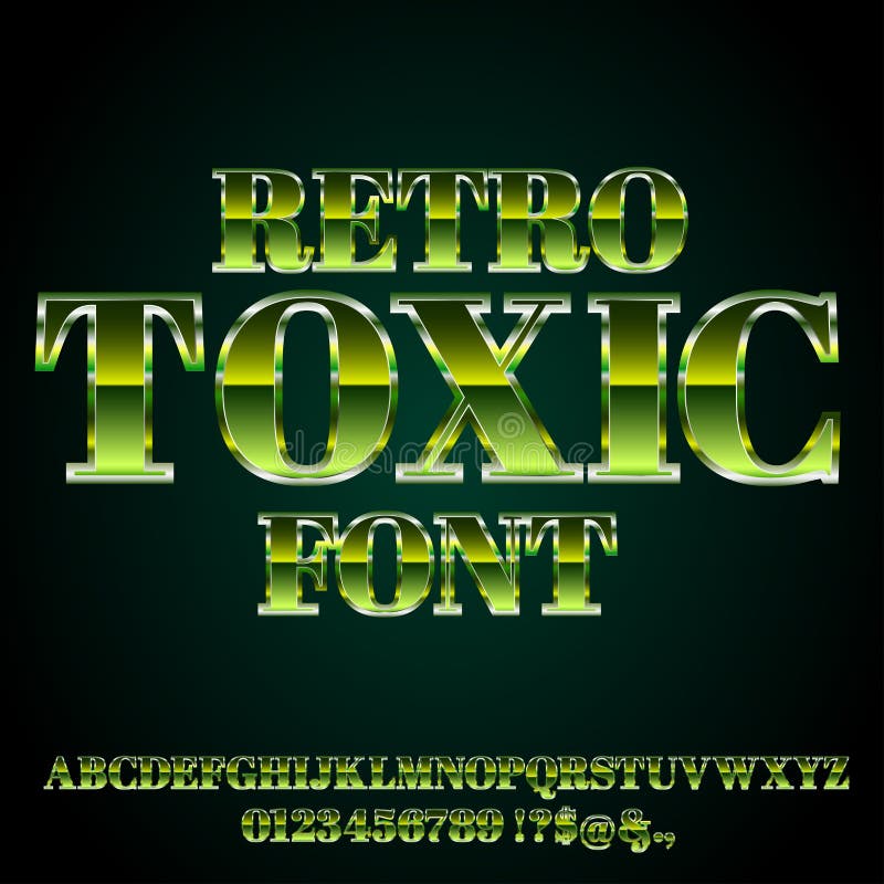 Toxic Font. Green Liquid ABC. Acid Typography. Radiation Alphabet ...