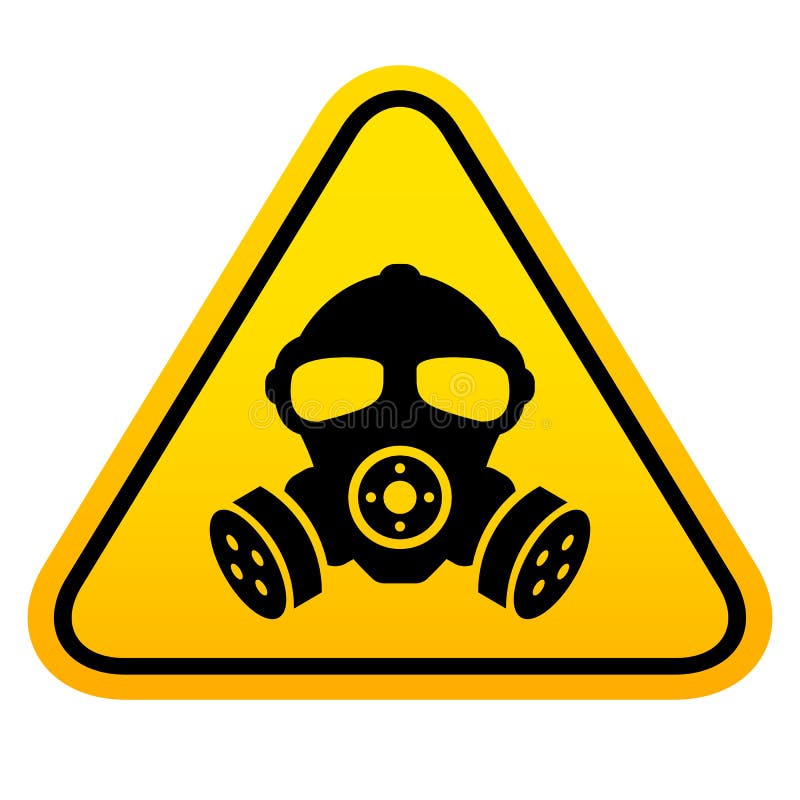 Toxic Hazard Warning Sign with Gas Mask Stock Vector - Illustration of ...