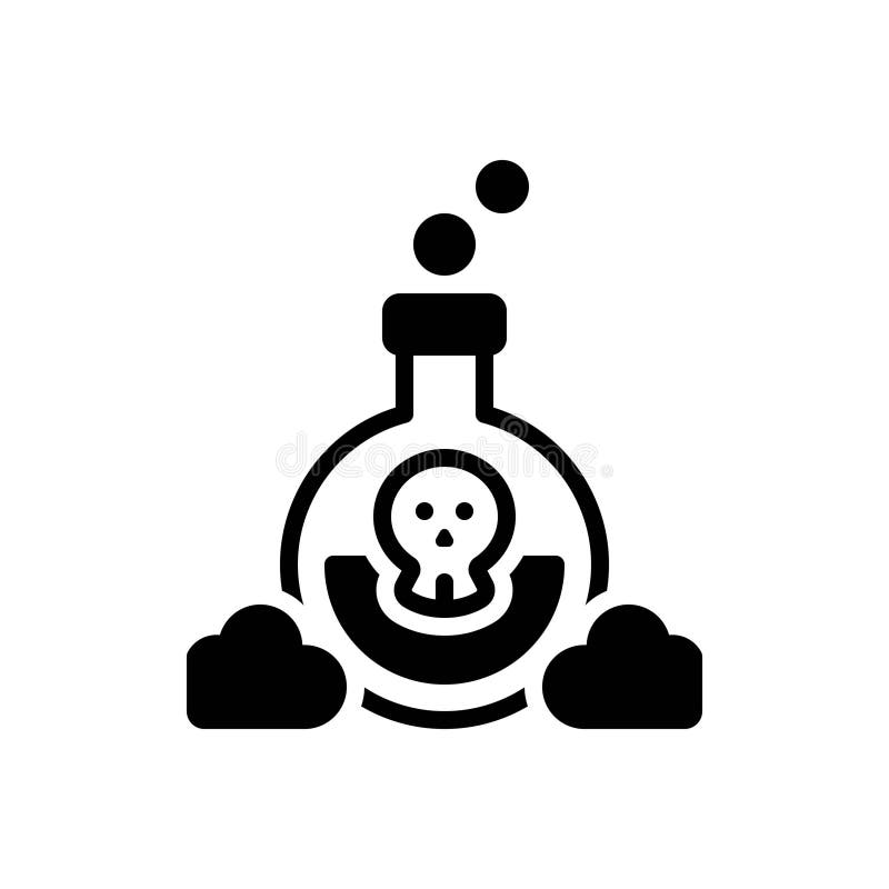Black Solid Icon for Toxic, Poison and Medical Stock Illustration ...