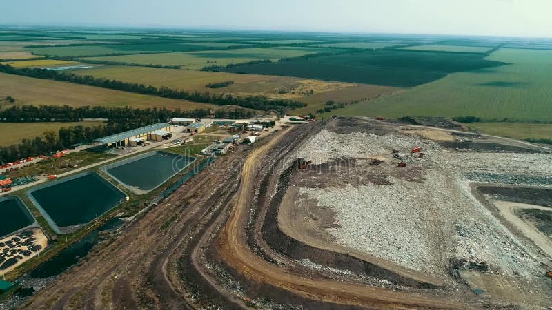 Toxic Lakes at the Landfill. Top View of the Garbage Dump Stock Footage ...