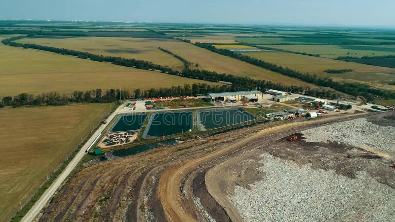 Toxic Lakes at the Landfill. Top View of the Garbage Dump. Panoramic ...
