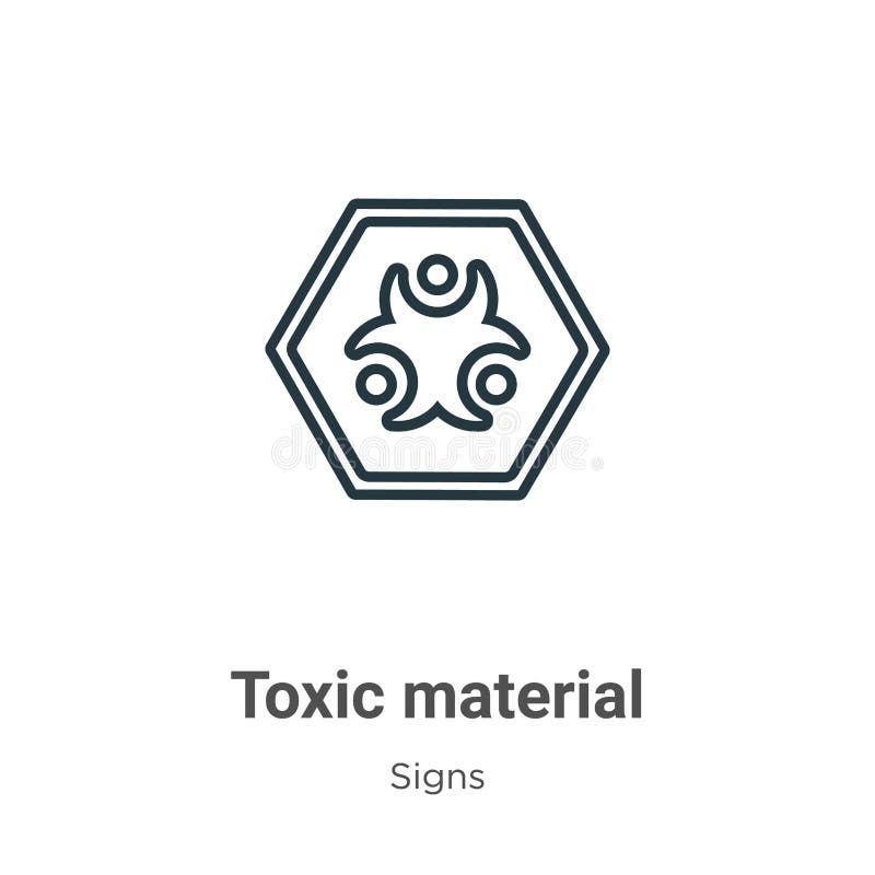 Toxic Waste Outline Vector Icon. Thin Line Black Toxic Waste Icon, Flat ...