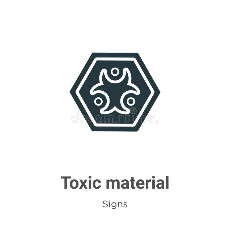 Toxic Material Vector Icon on White Background. Flat Vector Toxic ...