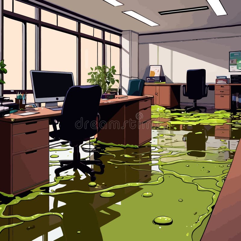 Toxic Office with Puddles of Slime, Indicating Toxic Work Culture ...