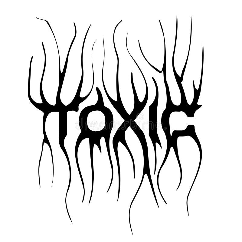 Toxic- Slogan Tee Print Design with Distorted Typography and a Modern ...