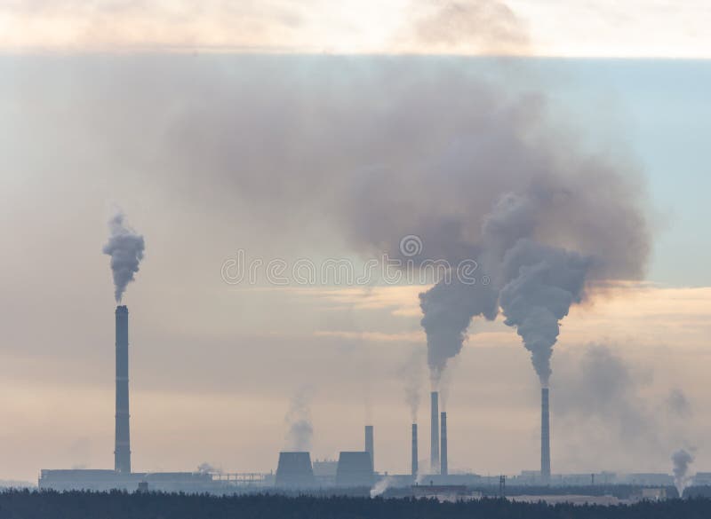 Toxic Smoke from Pipes at the Factory Stock Image - Image of tower ...