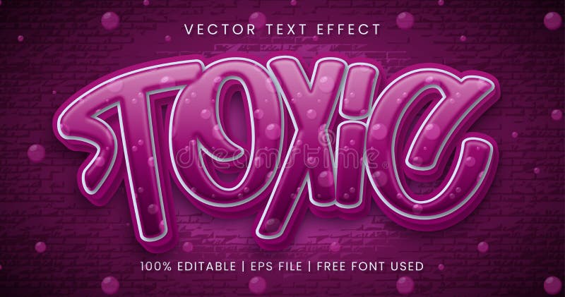 Toxic text effect style stock vector. Illustration of font - 235210965
