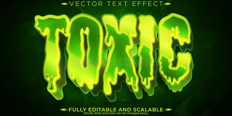 Toxic Text Effect, Editable Graffiti and Spray Text Style Stock Vector ...