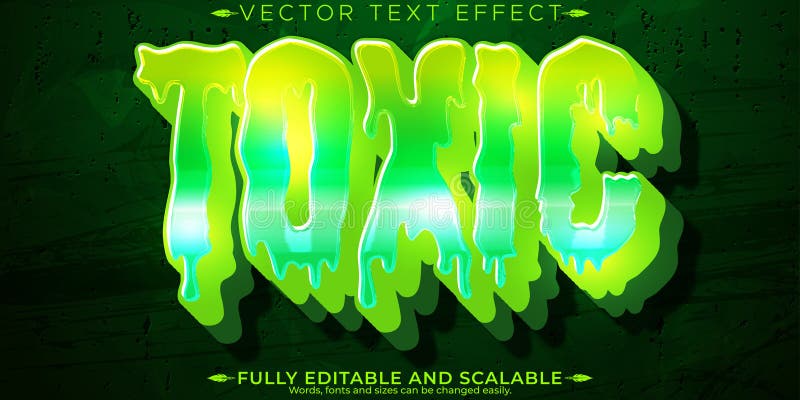 Toxic Text Effect, Editable Virus and Chemical Text Style Stock Vector ...