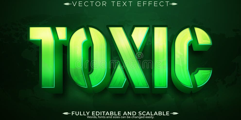 Toxic Text Effect, Editable Virus and Chemical Text Style Stock Vector ...