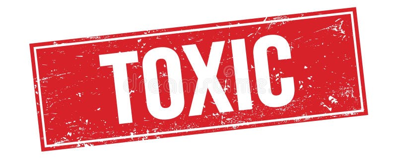 TOXIC Text on Red Grungy Vintage Round Stamp Stock Illustration ...