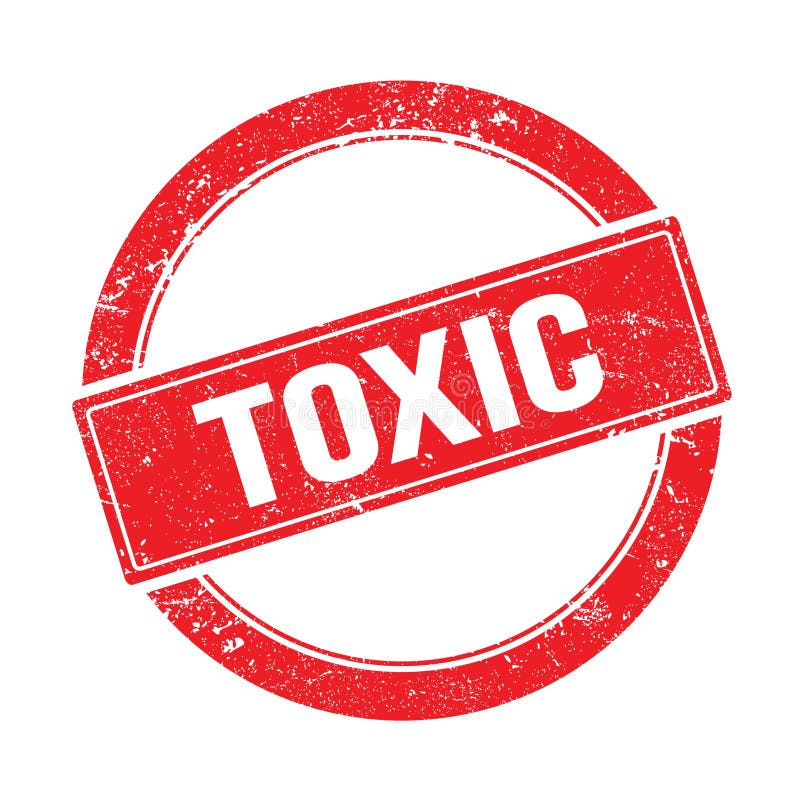 TOXIC Text on Red Grungy Vintage Round Stamp Stock Illustration ...