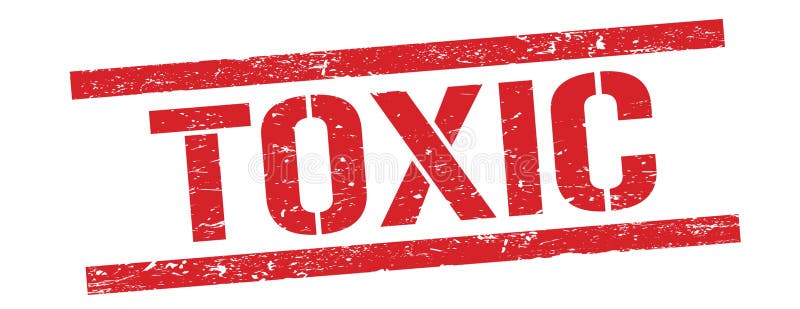 TOXIC Text on Red Vintage Lines Stamp Stock Illustration - Illustration ...