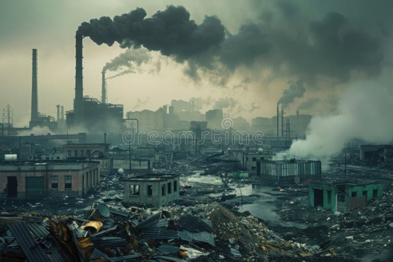 Toxic Waste and Cities that are Affected by Pollution Stock ...