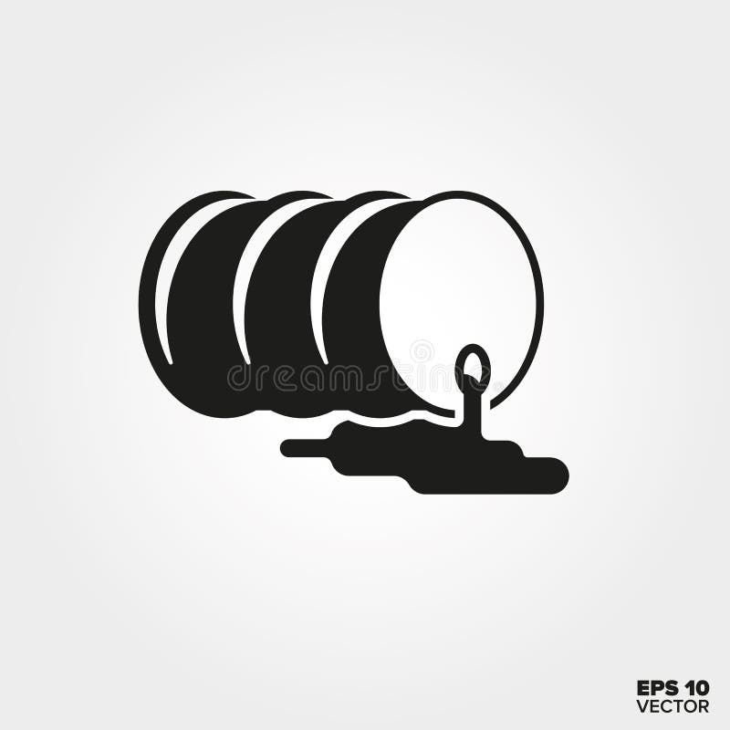 Toxic Waste Icon. Leaking Oil Barrel Symbol Stock Vector - Illustration ...