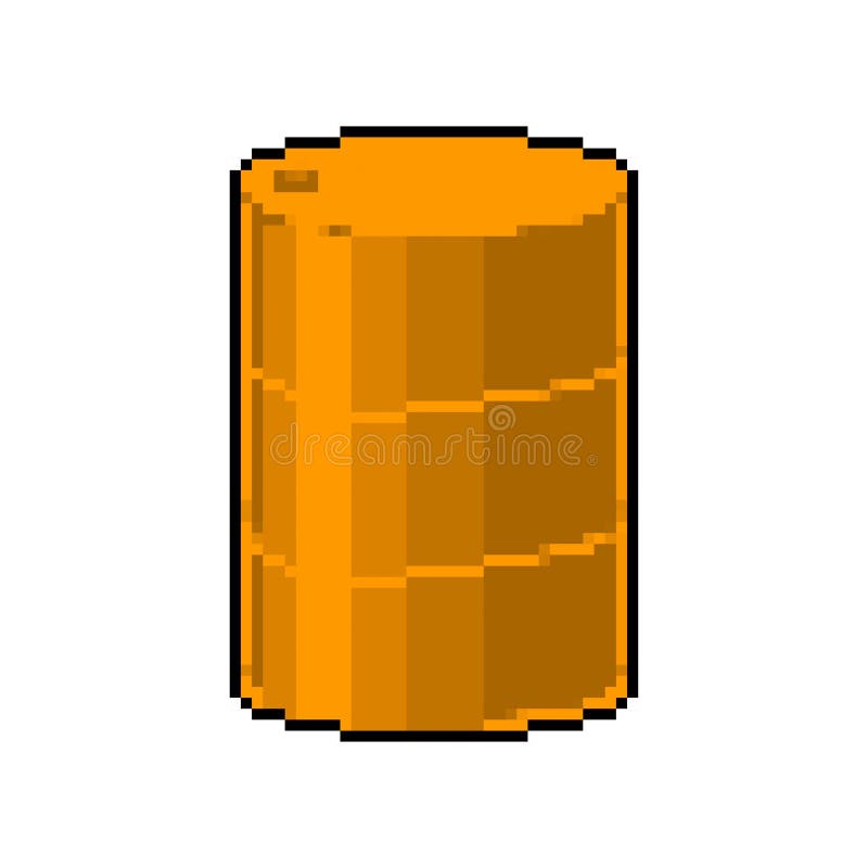 Toxic Waste Yellow Barrel Pixel Art. 8 Bit Cask Petroleum Stock Vector ...