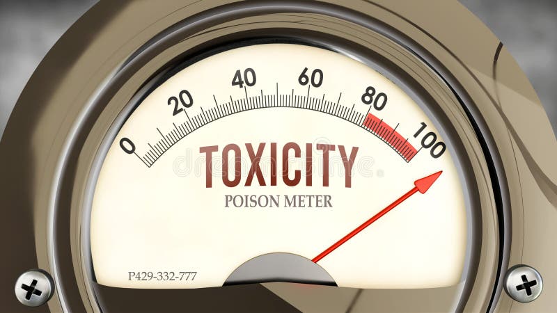 Toxicity and Poison Meter that is Hitting a Full Scale, Showing a Very ...