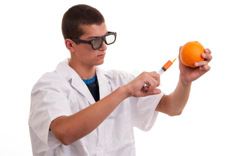 Toxin Injection in Orange with Syringe. Stock Image - Image of ...