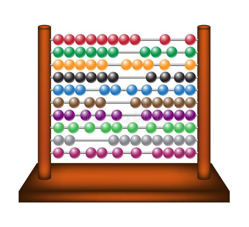Vertical Abacus Against White Stock Vector - Illustration of back, math ...
