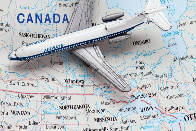 Toy Airplane on Map of Canada Stock Image - Image of york, airplane ...