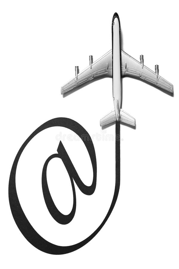 Toy airplane and @ symbol stock photo. Image of airplane - 9642530