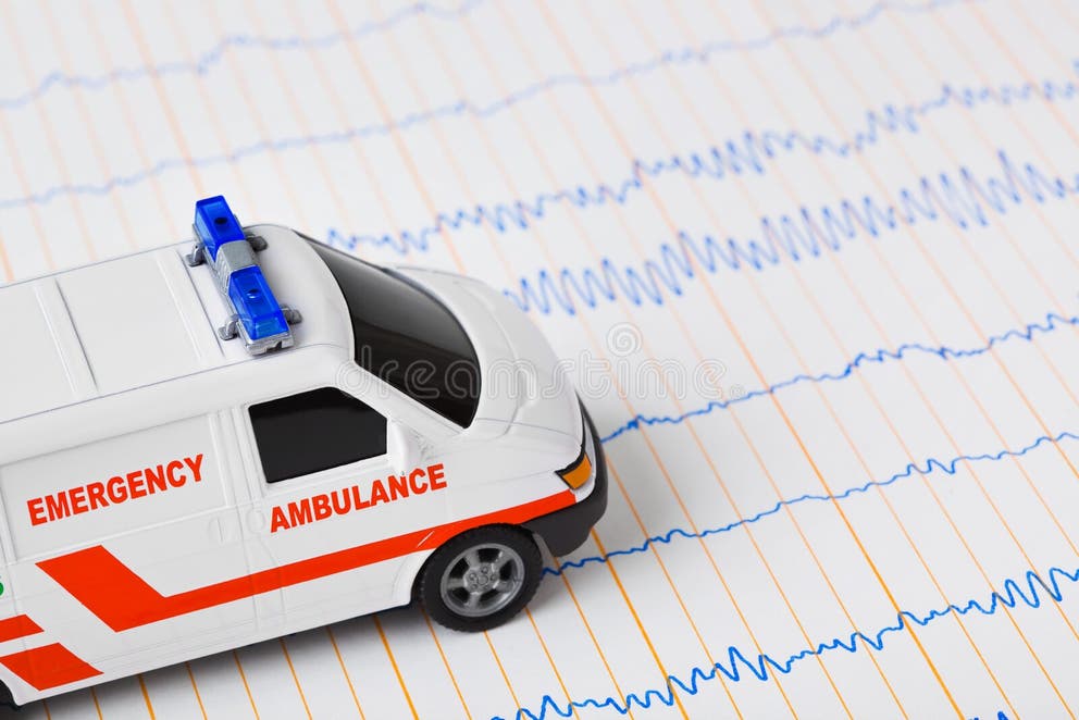 Toy ambulance car on ecg stock image. Image of electrocardiogram - 17361273