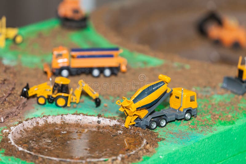 Toy Backhoe Set, Working in the Mine Stock Image - Image of working ...
