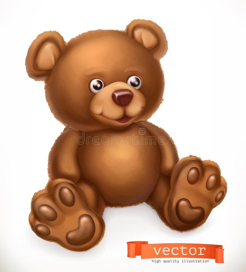 Toy bear, vector icon stock vector. Illustration of graphic - 96181162