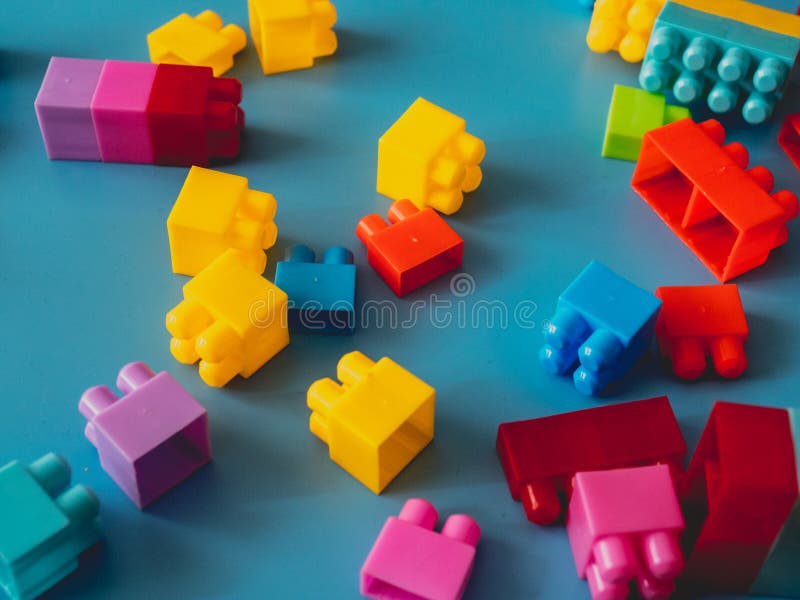 Toy Block Pieces on Celestial Background Stock Image - Image of plastic ...