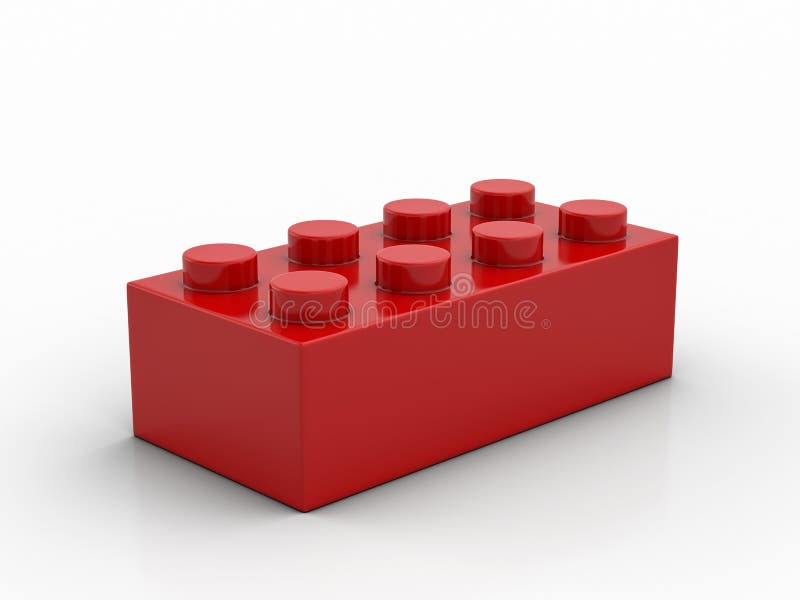 Lego block red stock illustration. Illustration of block - 56502524