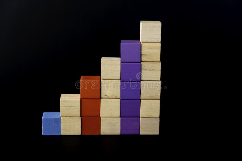 Toy Blocks Arranged As a Graph To Show Growth Stock Image - Image of ...