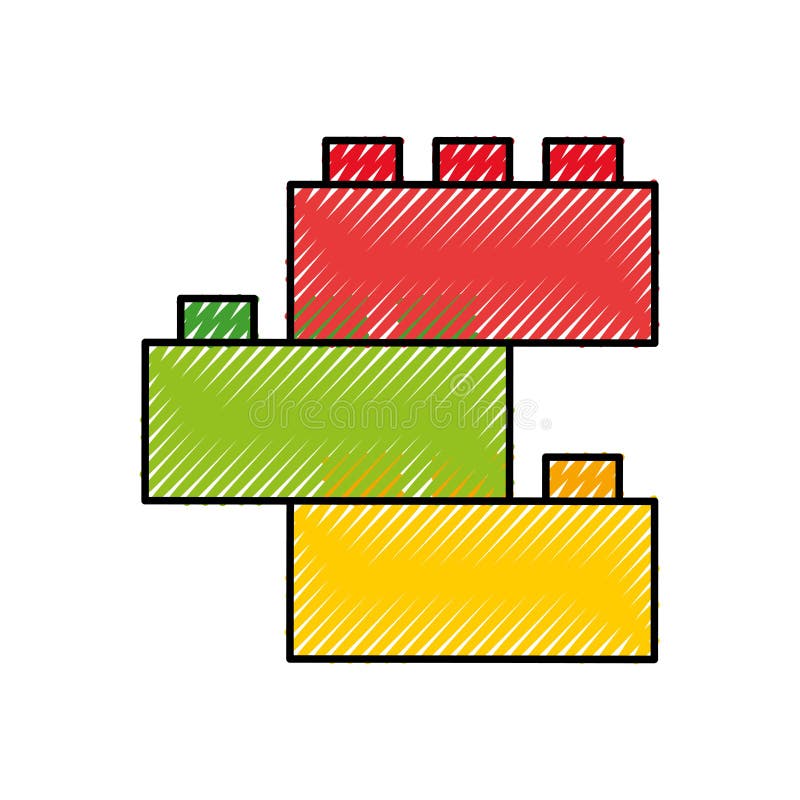 Toy blocks structure icon stock vector. Illustration of plastic - 95935418