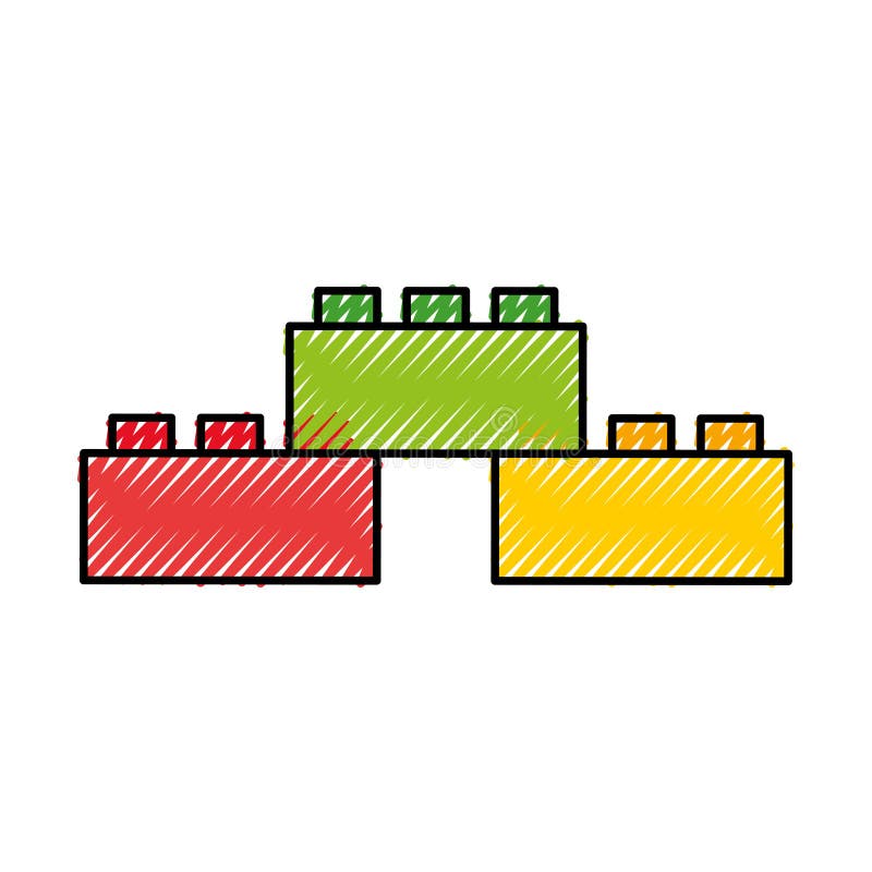 Toy blocks structure icon stock vector. Illustration of block - 95935506
