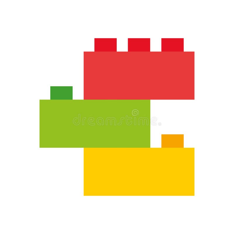 Toy blocks structure icon stock vector. Illustration of connector ...